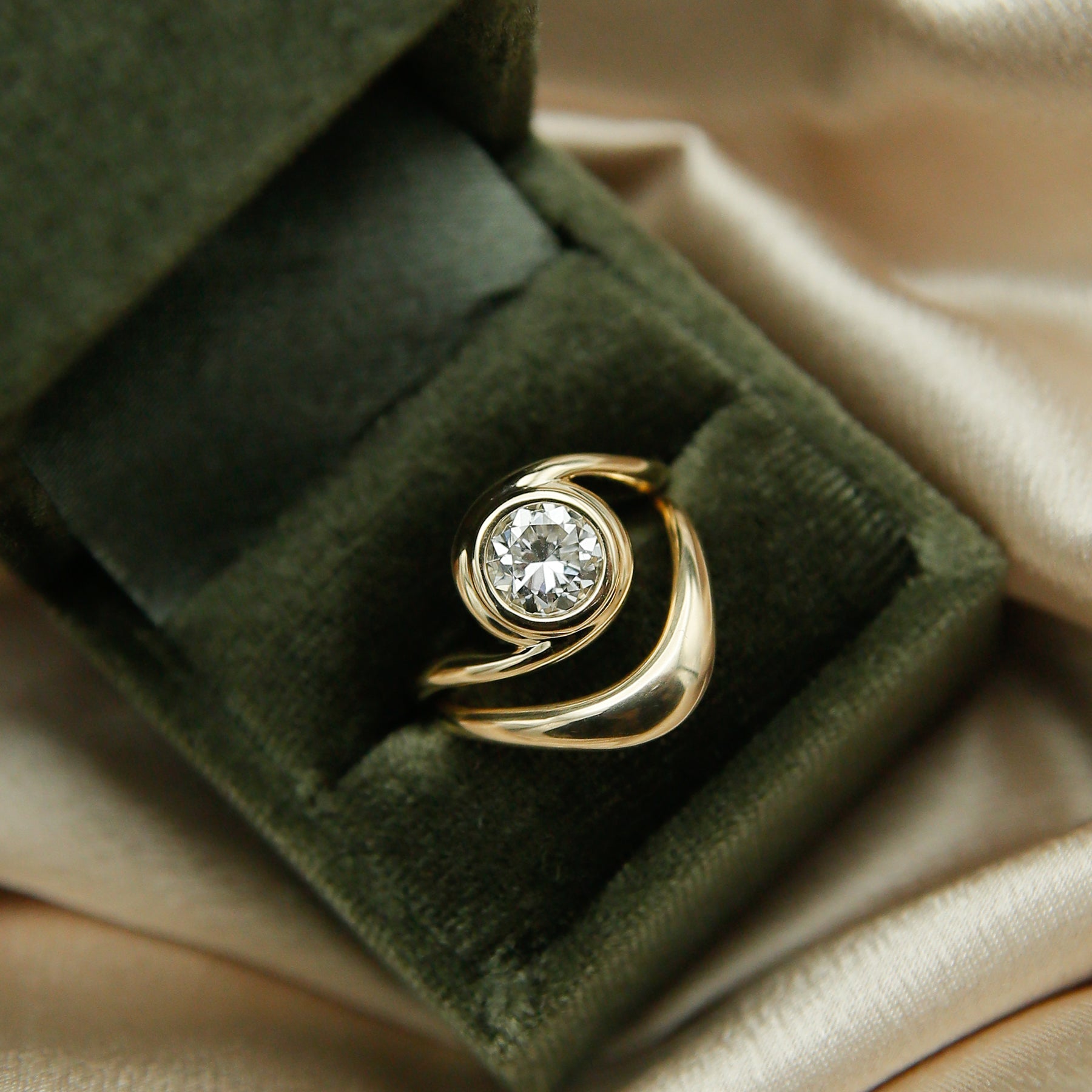 Siren 14k Gold Engagement Ring | Custom Lab Diamond or Moissanite