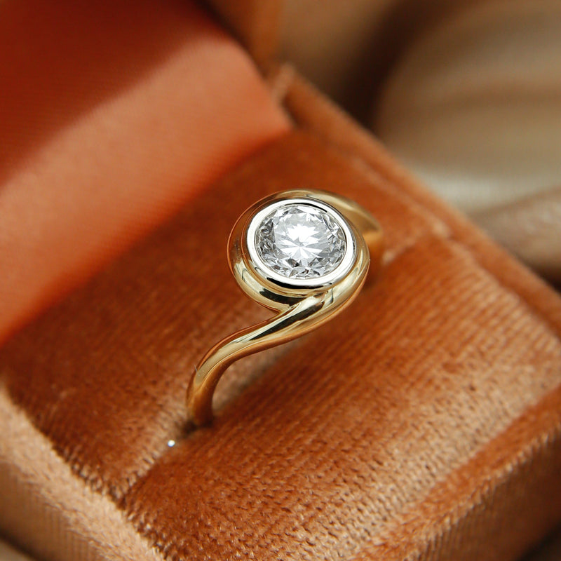 Siren 14k Gold Engagement Ring | Custom Lab Diamond or Moissanite