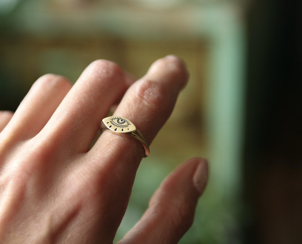 Lera | Evil Eye Ring in Silver, Brass, or 14k Gold. – CIVAL Collective