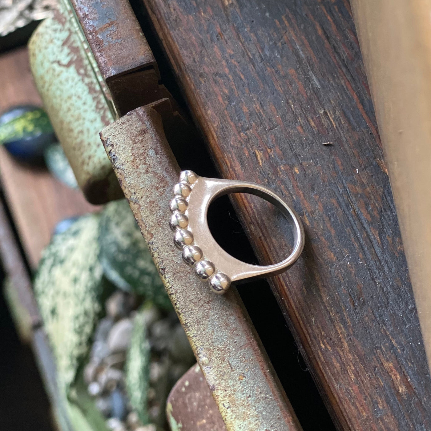 Kelly Ring | Bold Tall Band in Silver or Brass