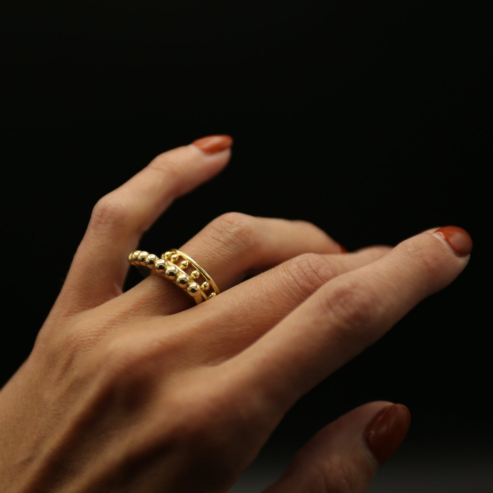 Kelly Ring | Bold Tall Band in Silver or Brass